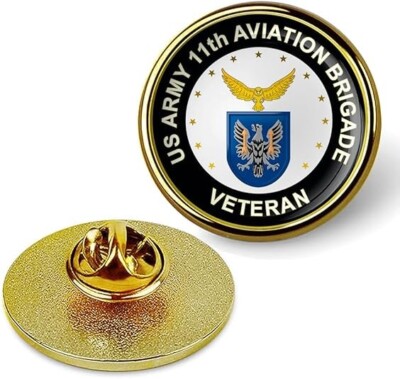US Army 11th Aviation Brigade Veteran Tie Suit Shirt Lapel Pin - Gold ...