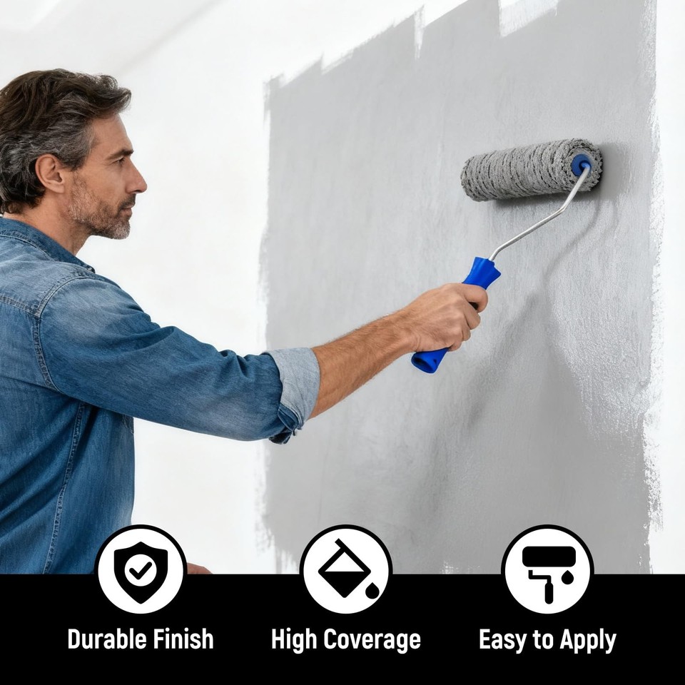 Professional Epoxy Floor Paint Kit (1 Gallon) - Sea Gray Acrylic ...