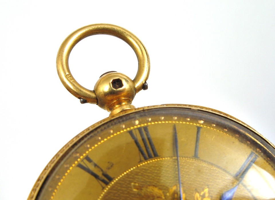 ANTIQUE BEAUTIFUL 18K YELLOW GOLD AIRD & THOMSON GLASGOW ORNATE POCKET ...