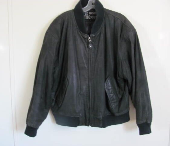 U2 Wear Me Out VTG ForestGreen Insulated QuitedLine Bomber Leather ...