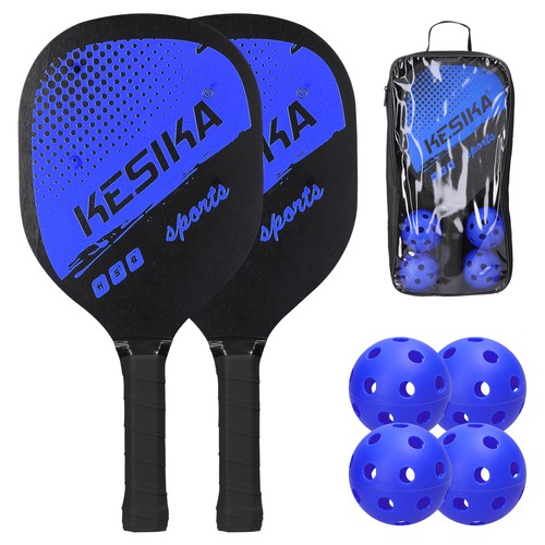 Pickleball Rackets Ball Set 2 Rackets & 4 Pickleball Balls W/ Carrying ...