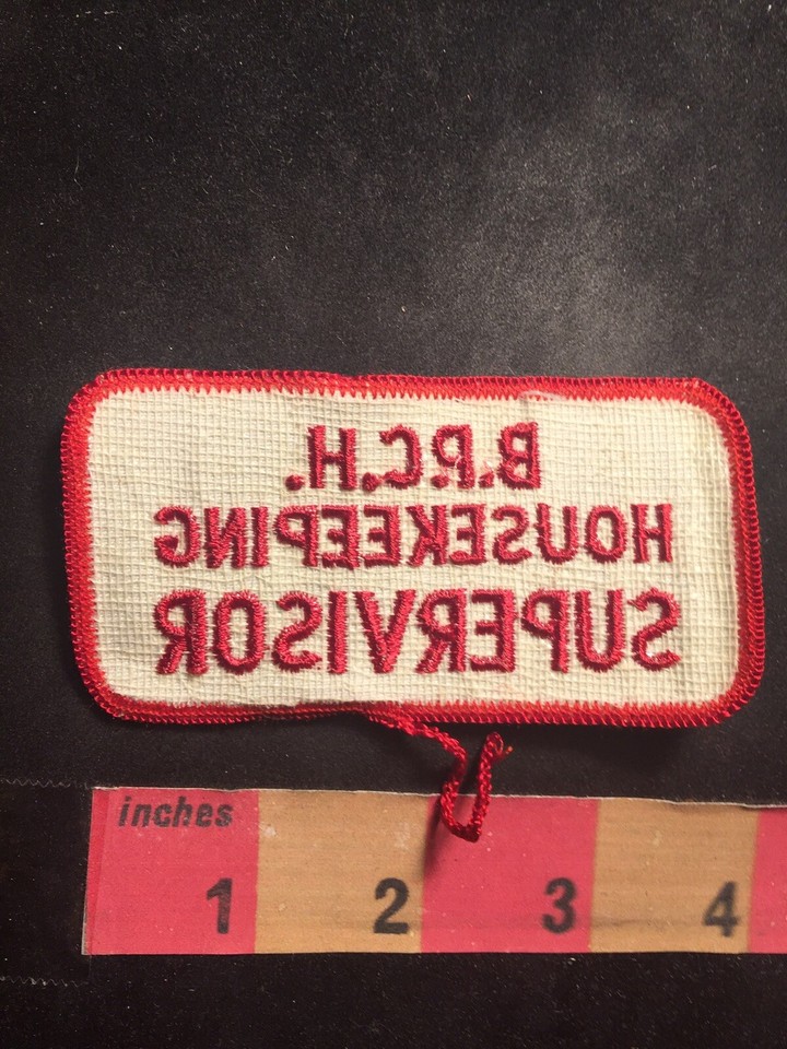 Vtg BRCH HOUSEKEEPING SUPERVISOR Uniform Patch - Red On White 00J6 | eBay