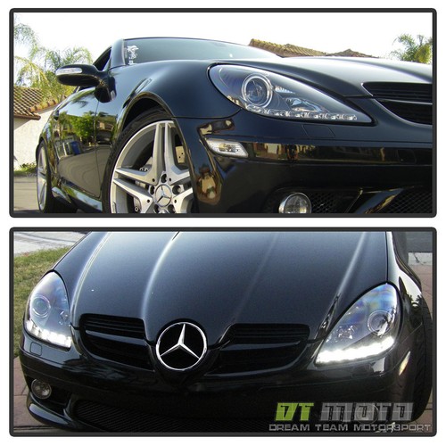 Black 05-11 Benz R171 SLK Projector Headlights w/Daytime Led Lights Hid ...