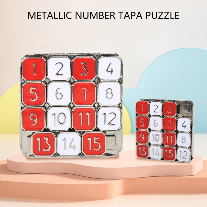Zinc Alloy Number Slide Puzzle Game 15 Grids Educational Logical ...