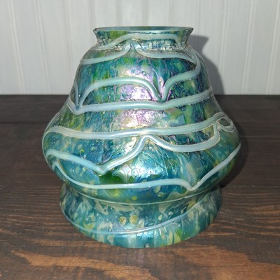 ANTIQUE ART NOUVEAU LOETZ ART GLASS LAMP SHADE | eBay