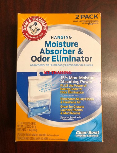 2-Pk~ ARM & HAMMER HANGING Moisture Absorber Odor Eliminator 60 Days ...