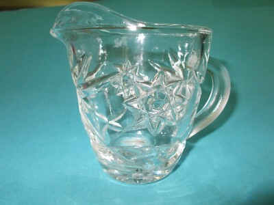 Vintage Anchor Hocking EAPC Presscut Clear Glass Star of David Cream ...