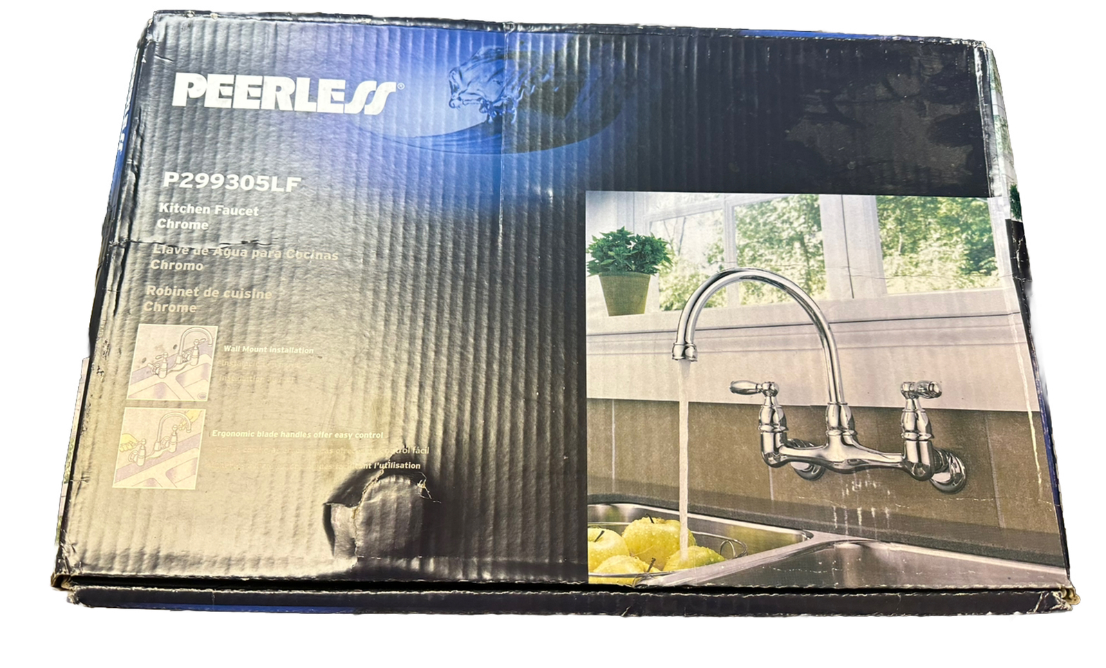 Peerless P299305LF Two Handle Wall Mounted Kitchen Faucet -BOX SLIGHTLY ...