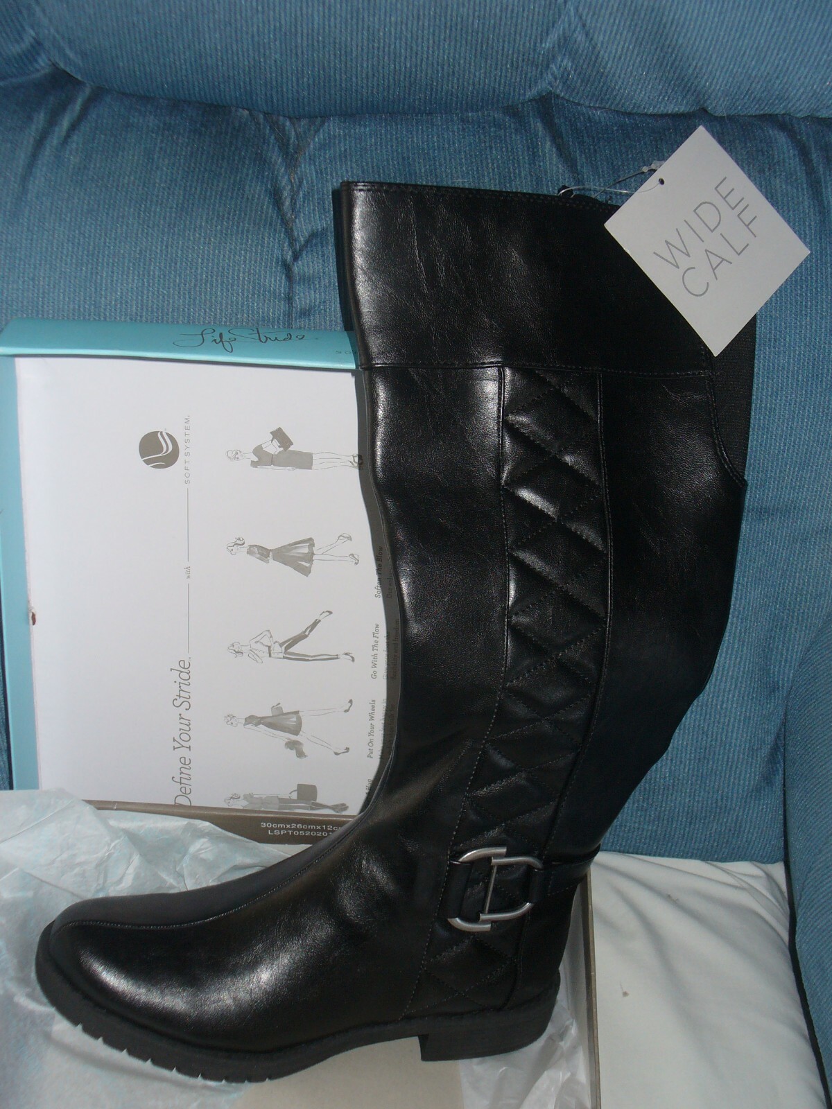 Women's Lifestride Marvelous Boots Black 5.5M Wide Calf Active Arch NWB ...