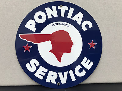 PONTIAC service sign reproduction high quality baked resin metal round ...