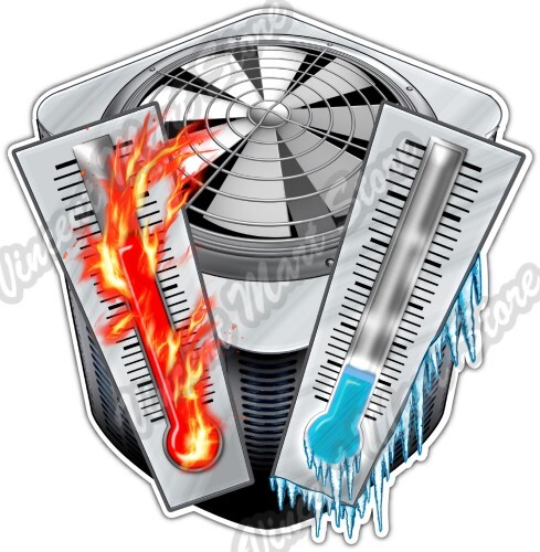 Condensing Unit Air Conditioning HVAC Heater Car Bumper Vinyl Sticker ...