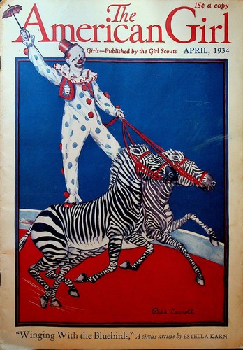 American Girl Magazine April 1934 Circus Clown Zebra Ruth Carroll Girl ...