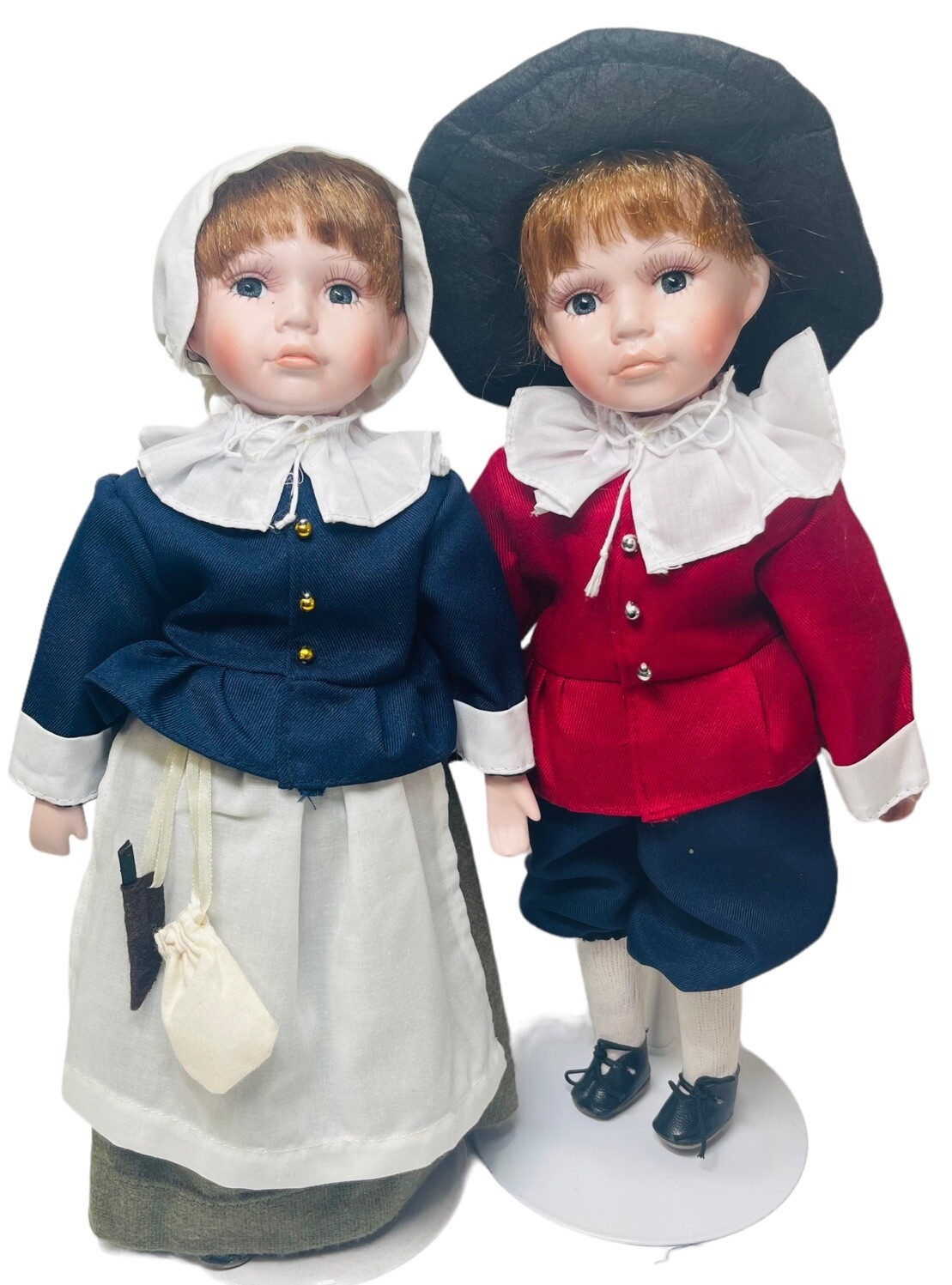 ADORABLE Pilgrim Porcelain Dolls 13" BOY & GIRL ~ VINTAGE | eBay