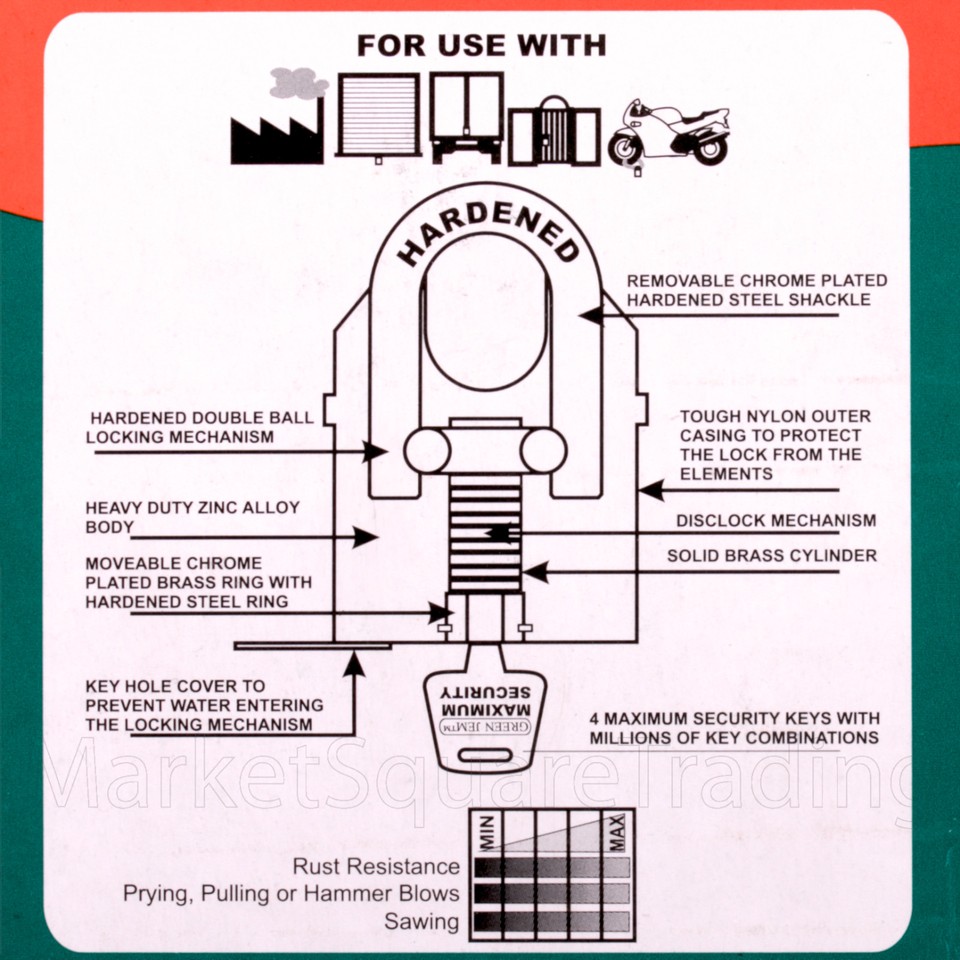PADLOCK 65mm GOOD QUALITY CLOSED SHACKLE MAXIMUM HIGH SECURITY GARAGE ...