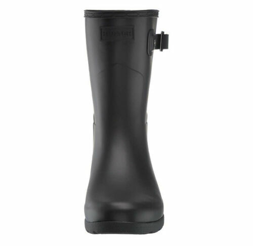 NEW Women Hunter Refined Short Rain Boot Black Round Toe Waterproof ...