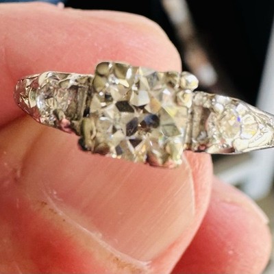 Diamond Ring, Solid 14k, 100% Natural Diamonds, Gorgeous! Large Center ...