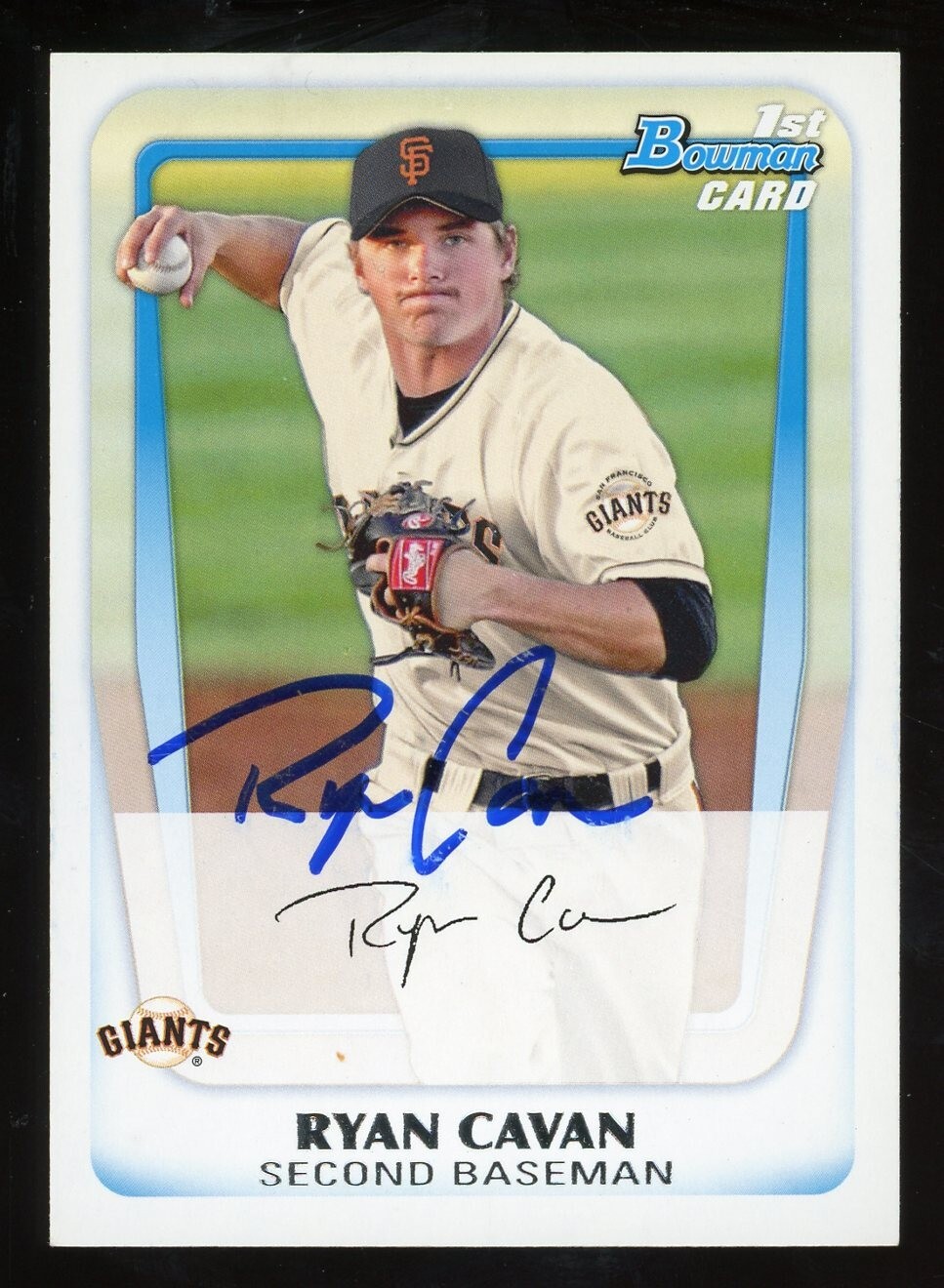 2014 Bowman RYAN CAVAN Signed Card autograph AUTO GIANTS UC SANTA ...