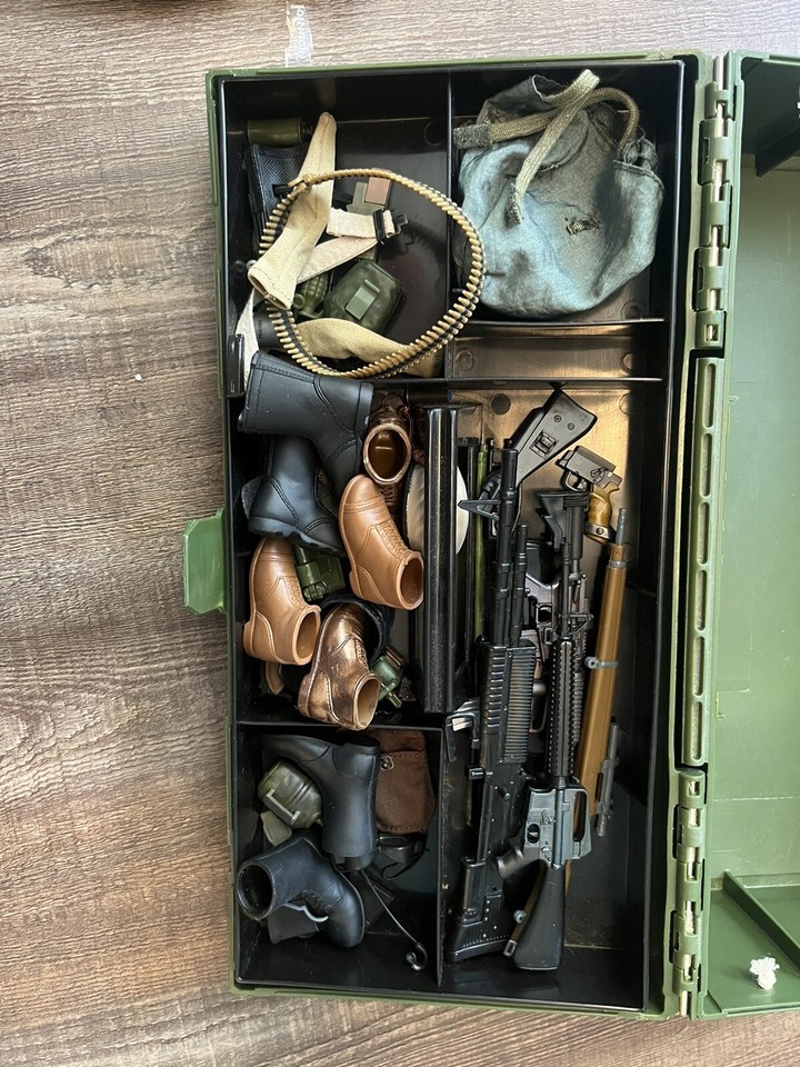 2 GI Joe Plastic Footlocker Filled with 1/6 Scale Fits 12" Figures ...