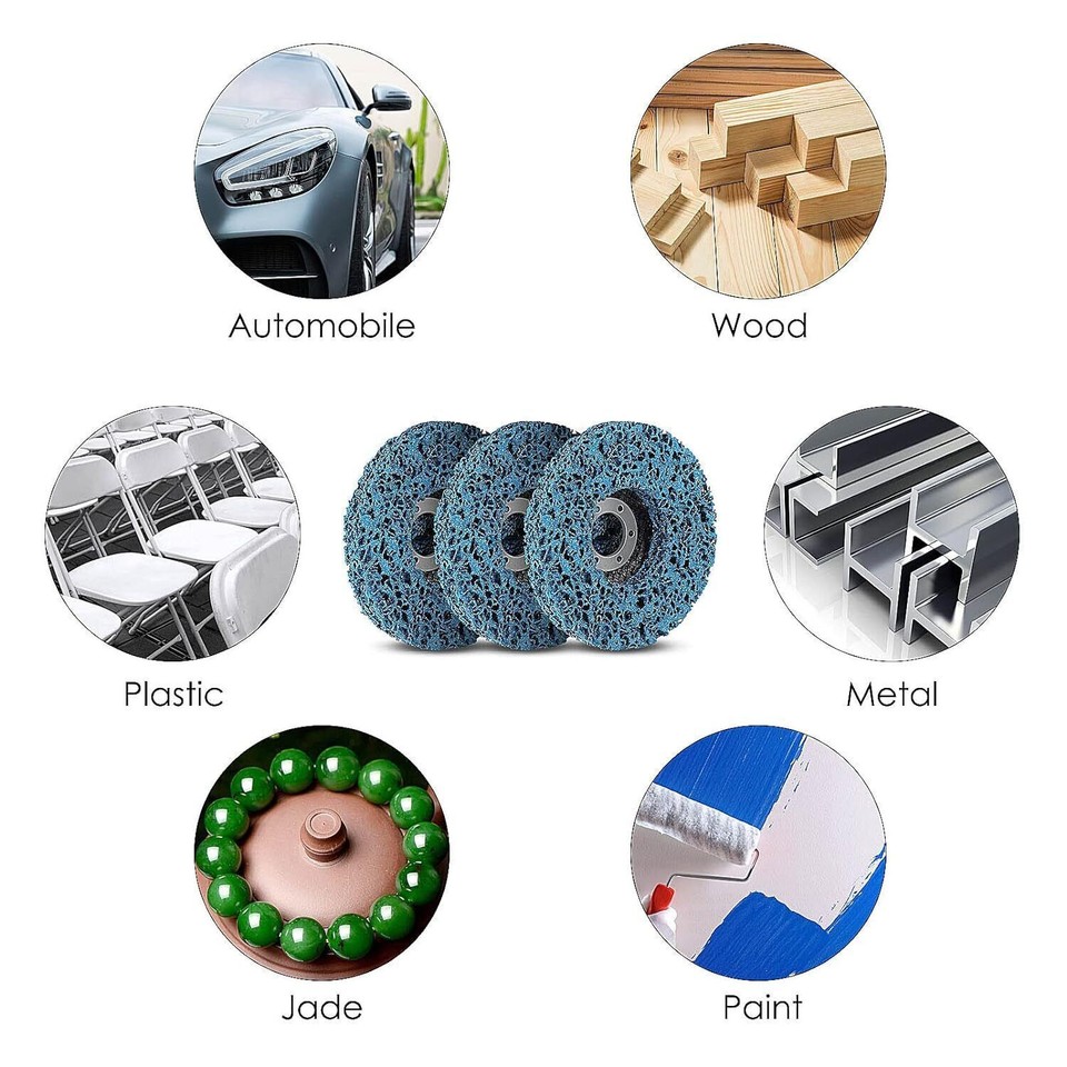 Poly Strip Wheels Discs Paint Rust Removal Clean Angle for Grinder ...
