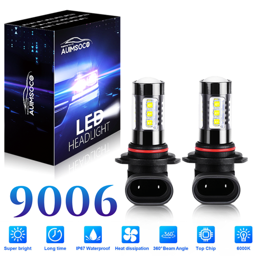 2X 9006 LED Fog Light Bulbs 6000K White 80W Foglight Conversion Kit ...