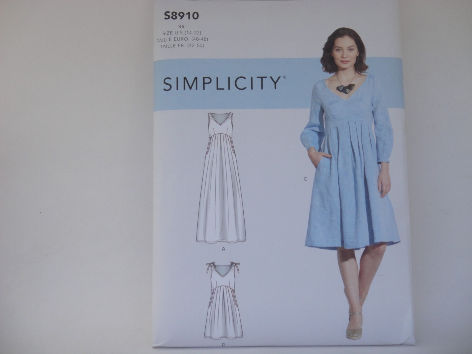 Simplicity 8910 Pleated Boho Dress Sleeve Variations Pattern Sizes 6-14 ...