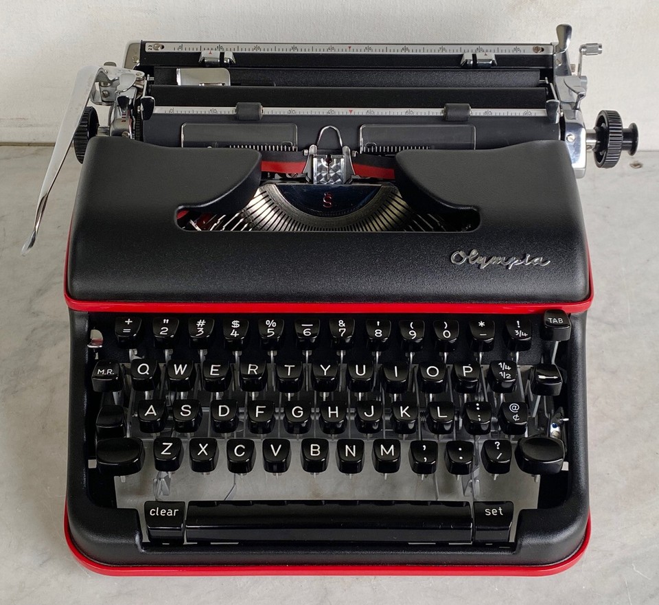 Special Restored OLYMPIA SM4 Typewriter. Black & Red, Senatorial Font ...
