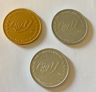 3 Big Y Express Reward Coins Express Savings Club ~ Collectible Items ...