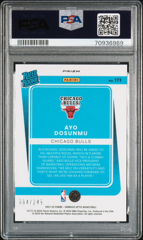 AYO DOSUNMU 2021 PANINI DONRUSS OPTIC PREMIUM BOX SET PSA MINT 9 ROOKIE ...