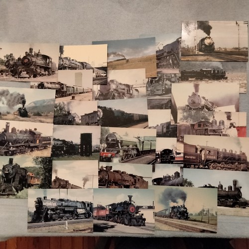 Lot Of 28 Steam Engine Railroad Postcards | eBay