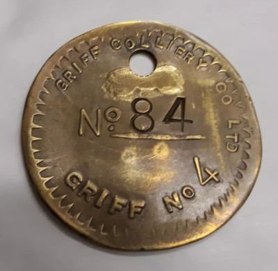 FAKE Nuneaton Griff Number No 4 Colliery FAKE Pit Check Token BRASS ...
