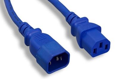 SF Cable 8ft 18 AWG C14 to C13 Extension Power Cord - Blue | eBay