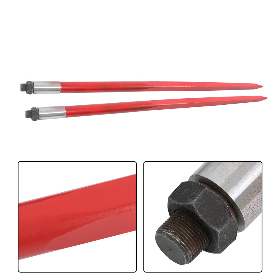 2Pcs Hay Bale Spear 49" 4500 lbs Capacity Spike Fork For Tractors ...