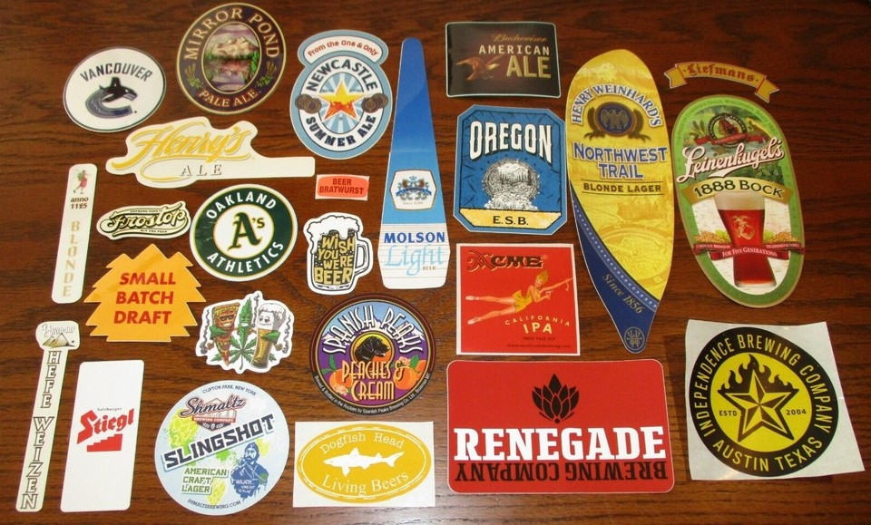25 BEER STICKER PACK LOT decal craft beer brewing brewery tap handle C3 ...