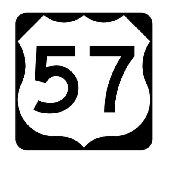 5" us route 57 highway sign road bumper sticker decal usa made | eBay