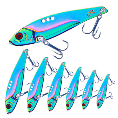 10PCS Lot 3D Eyes Fishing Metal Bait Crankbait Lures VIB Blade Tackle ...