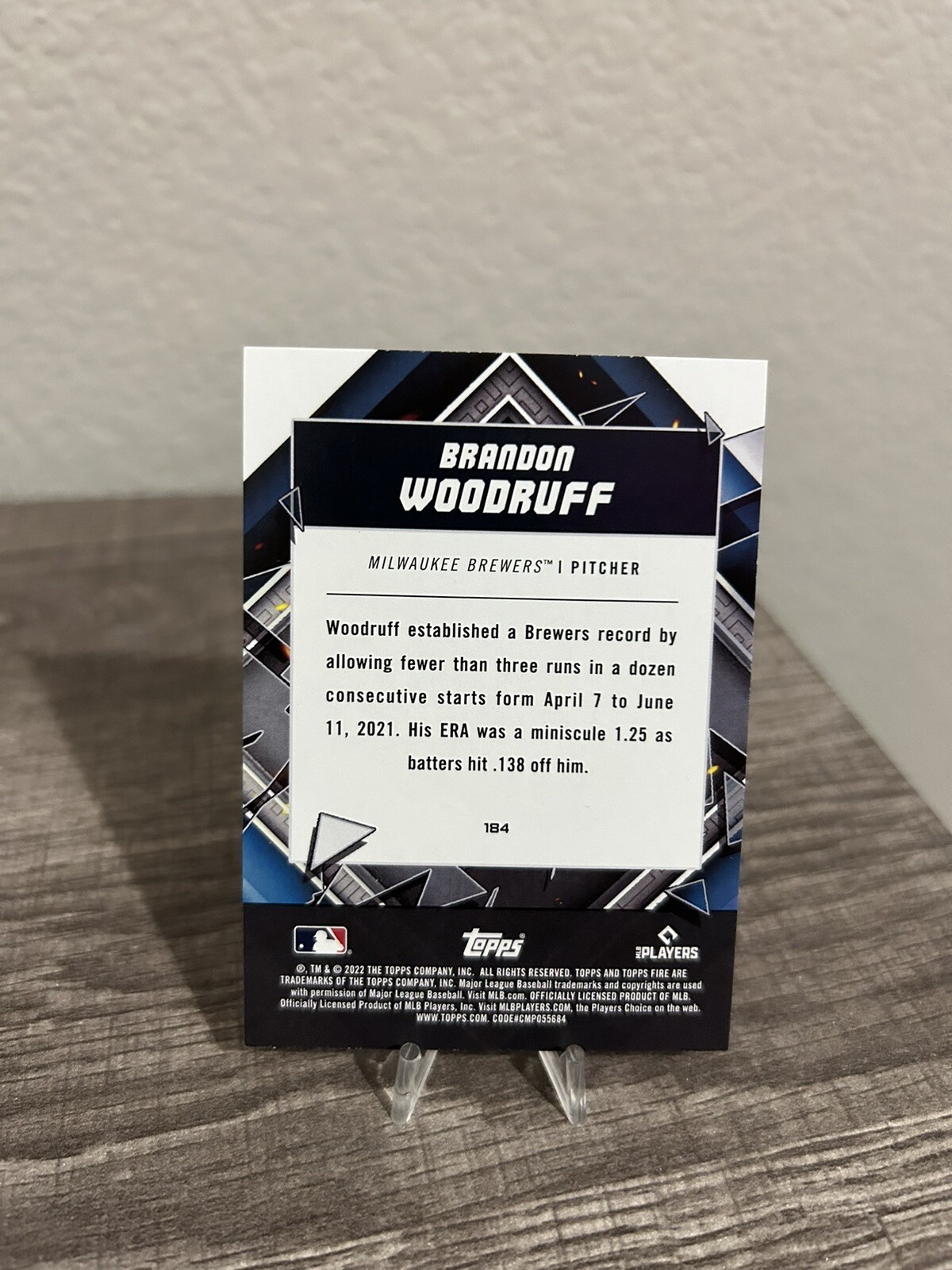 Brandon Woodruff 2022 Topps Fire Red Flame Foil Card #184 | eBay