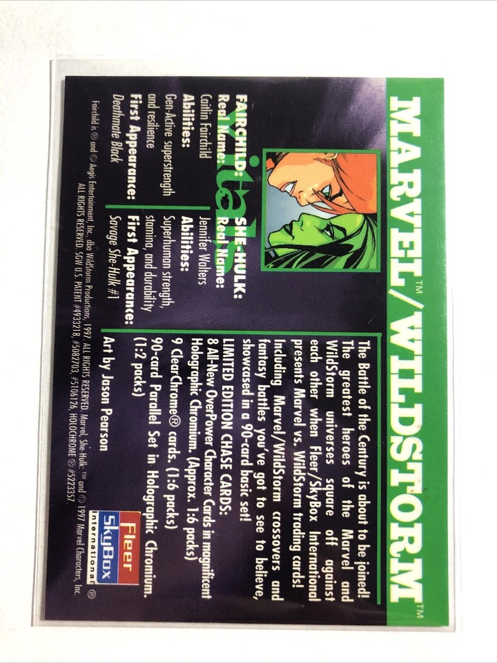 SHE-HULK FAIRCHILD #19 Chromium Trading Card 1997 WIZARD Comics ...
