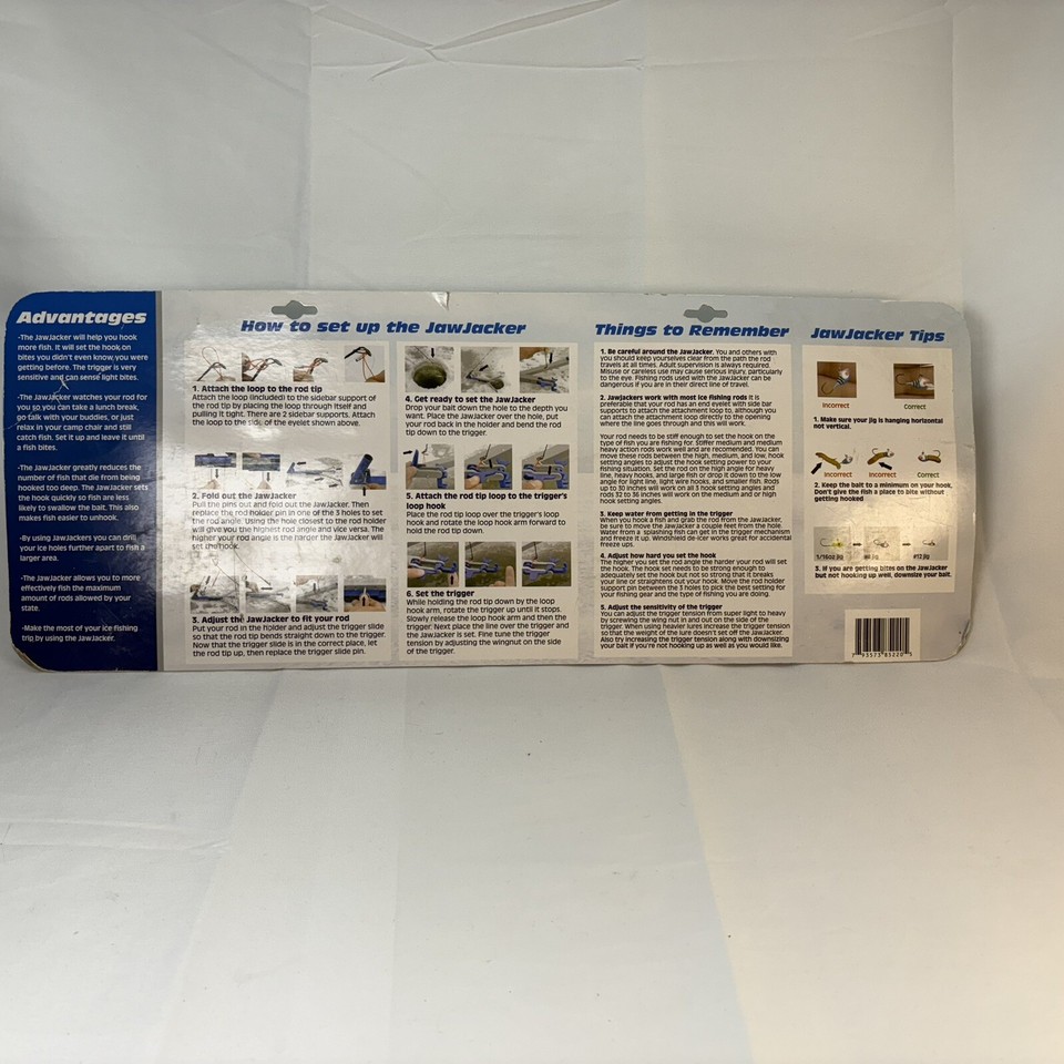 JawJacker Automatic Ice Fishing Hook Setter and Rod Holder New Unopened ...