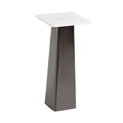Quinley Modern Square Marble Drink Table, 10 x 10 x 22, White Marble ...