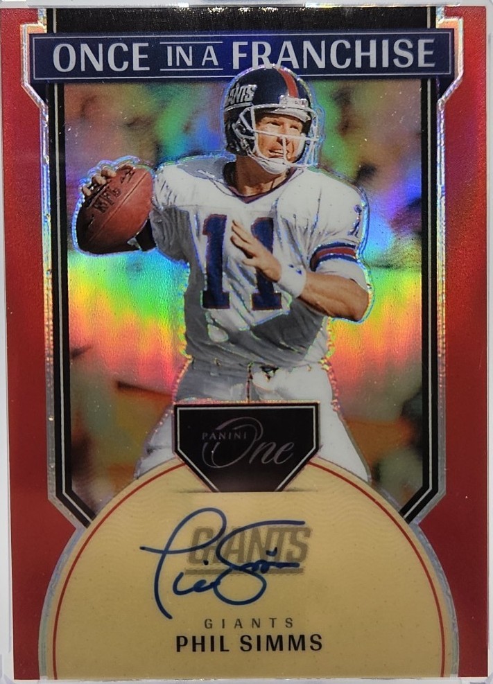 2024 Panini One - Once in a Franchise Autographs Phil Simms #335 Red ...