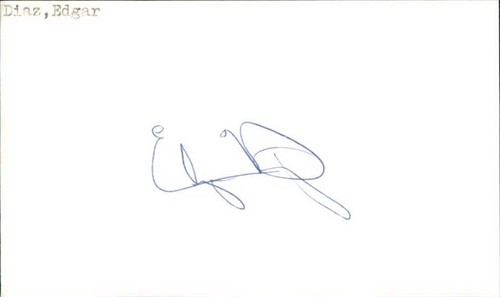 Edgar Diaz Signed 3x5 Index Card Cut Brewers Autograph Den | eBay