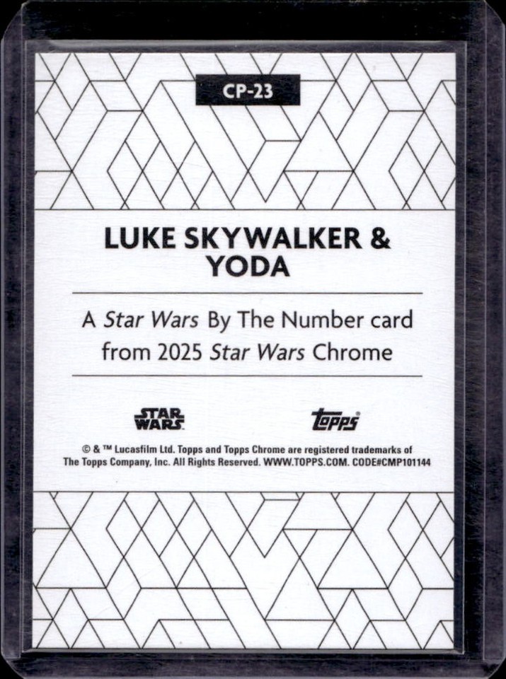 2025 Topps Chrome Star Wars Luke Skywalker Yoda By the Number #CP-23 | eBay