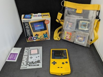 B3078 Nintendo Gameboy Color console Yellow Japan GBC w/box game pouch ...