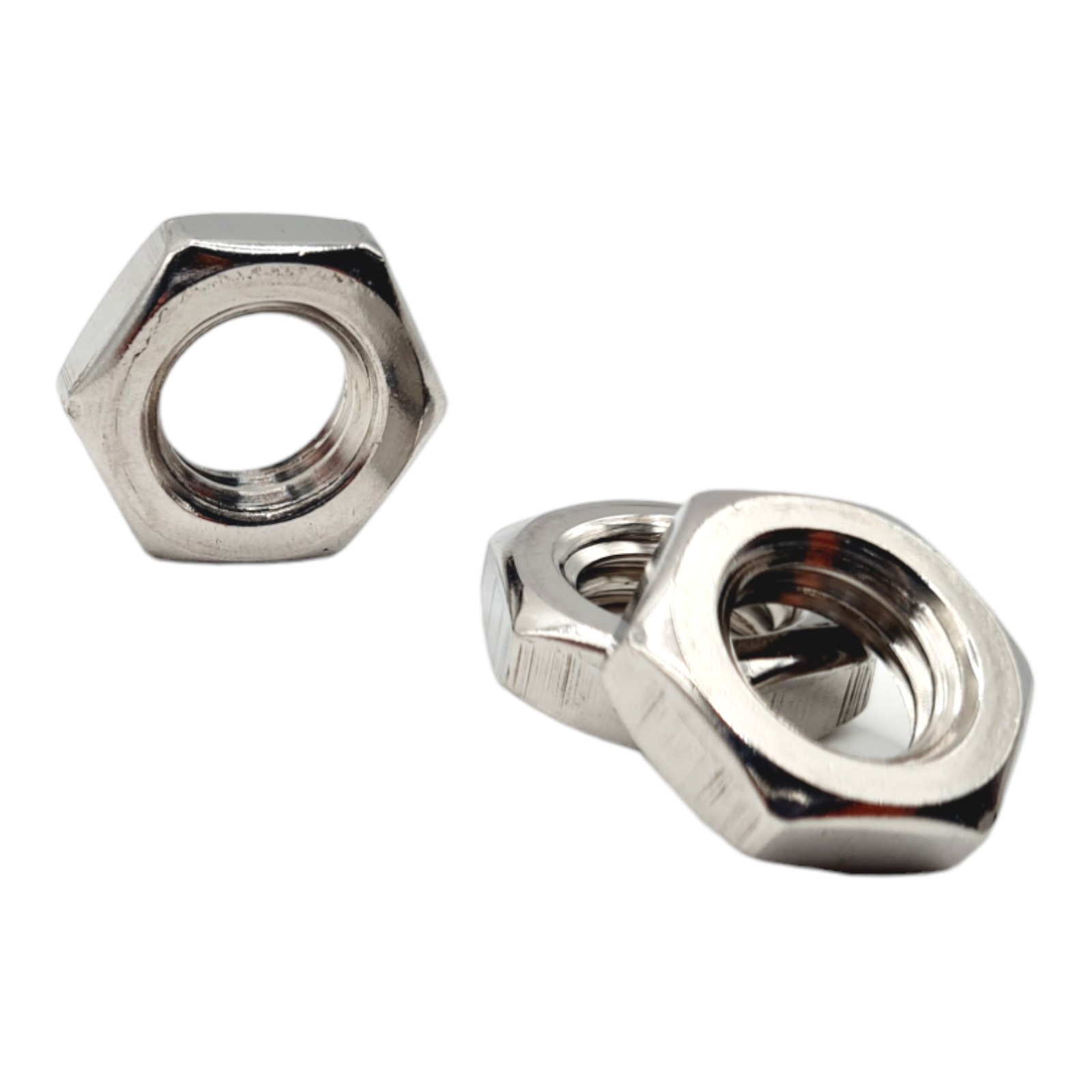 Sechskantmuttern Edelstahl flach V4A M5/M6/M8/M10/M12/M14 DIN 439 ...