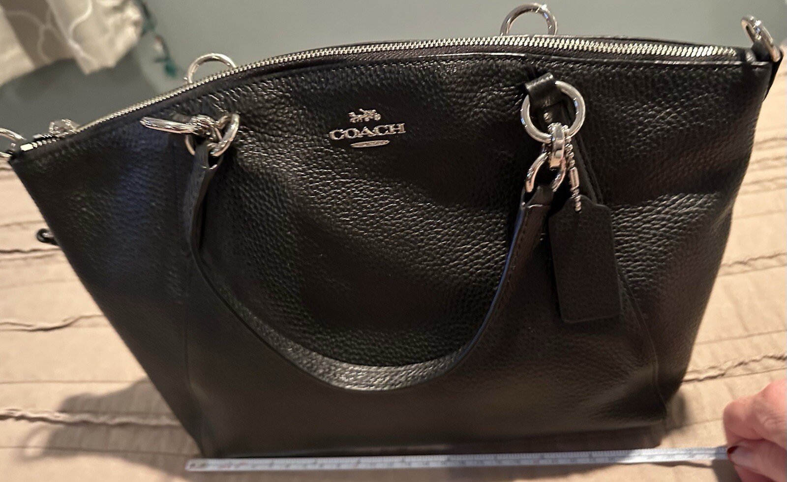 COACH Mini KELSEY Satchel Crossbody Outline Black Lea… - Gem