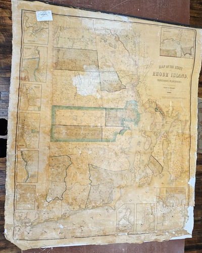 Henry F. Walling 1855 Map of The State of Rhode Island Plantations | eBay