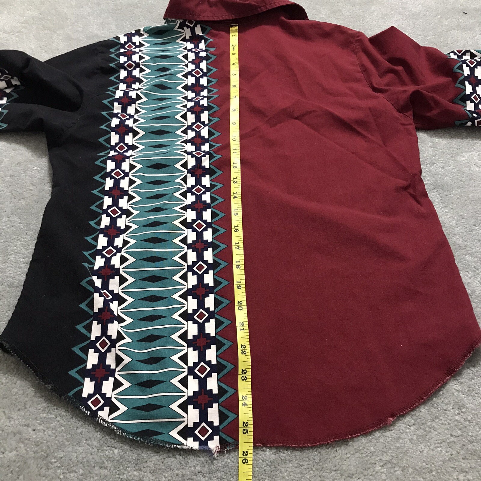 Vintage Handmade Western Rodeo Aztec Navajo Print Square Dance Pearl ...