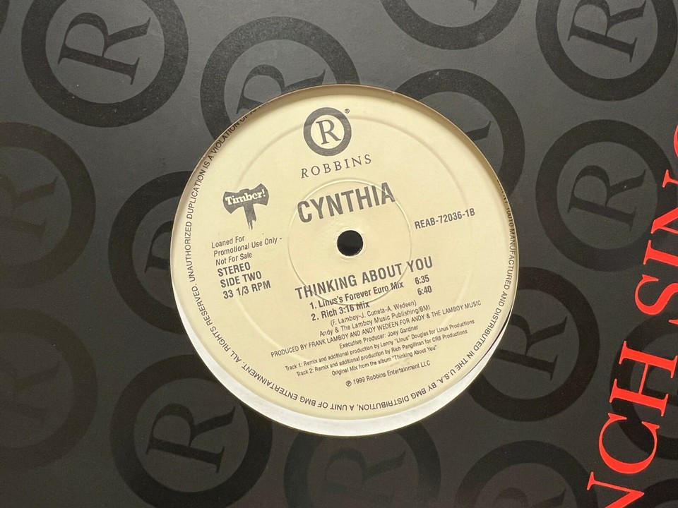 Cynthia Thinking About You 12" 1999 ROBBINS REAB 72036 DJ PROMO ...