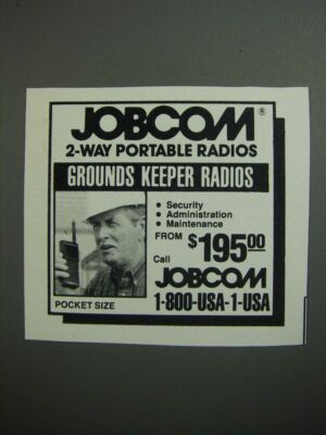 1989 Jobcom 2-Way Portable Radios Ad - Grounds Keeper Radios | eBay