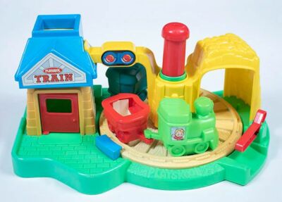 PLAYSKOOL PUSH & GO TRAIN STATION VINTAGE # M6870 ACTIVITY TOY WITH ...
